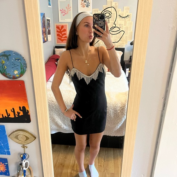 Princess Polly | Dresses | Princess Polly Black Dress With White ...